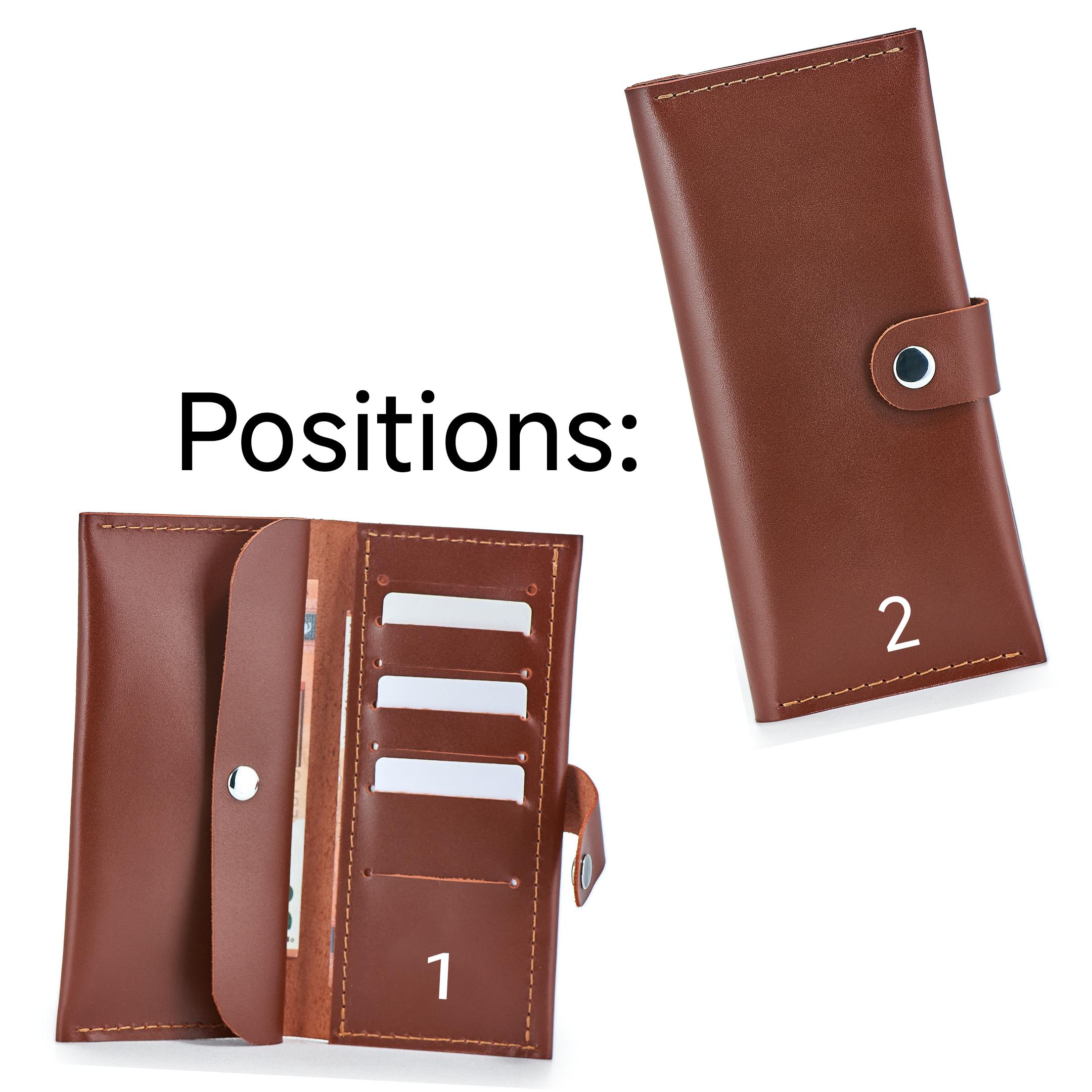 Long Leather Wallet for Women, Bifold Minimalist Purse, Multi Card Slim ...