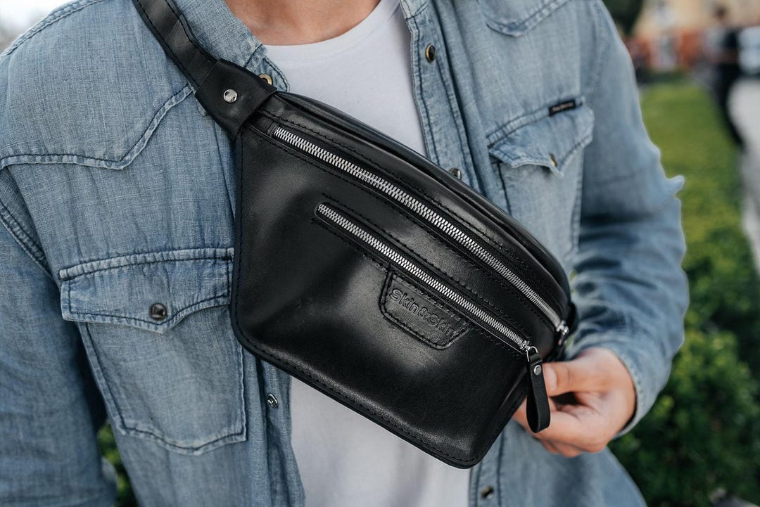 Personalized Leather Waist Bag Unisex Belt Bag, Friend Gift Idea ...
