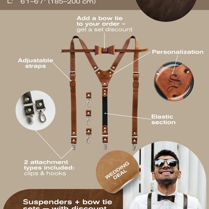 Wedding Suspenders & Bow Tie, Groomsmen Gift Set, Formal Outfit, Best ...