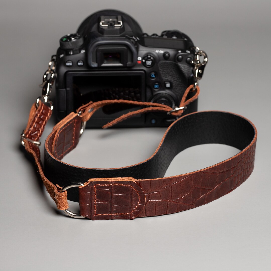Genuine Leather Camera Neck Strap, Adjustable DSLR Strap, Wedding ...