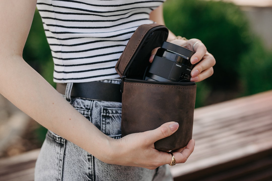 Leather Lens Pouch, Camera Lens Case, Tube for Photographer Lens ...