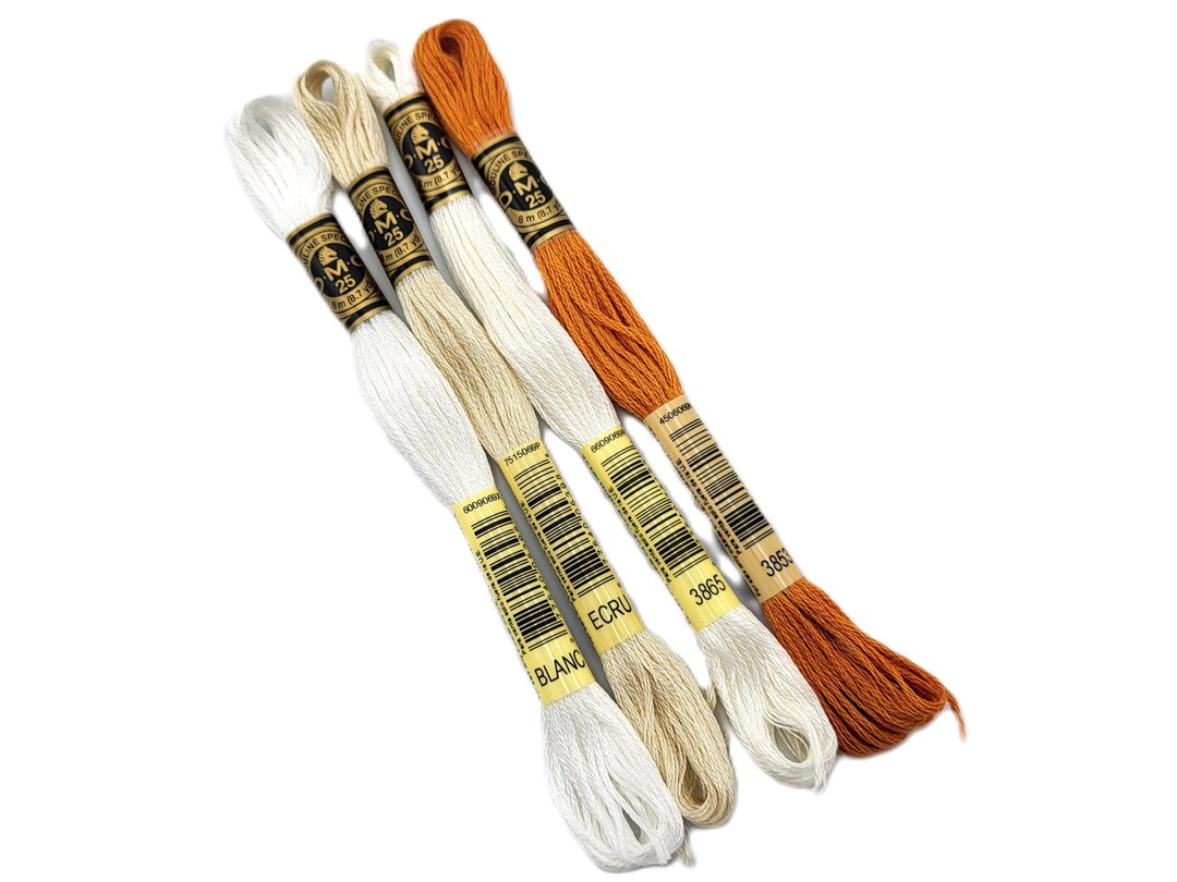 DMC 6-strand Embroidery Cotton Floss | Blanc (white), Ecru, 3865, 3853 ...