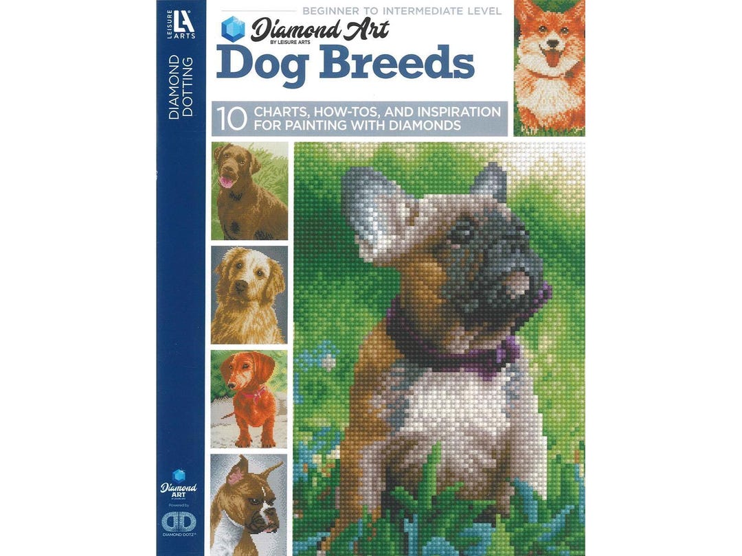 Diamond Dotting Dog Breeds Book - Freestyle Diamond Art - Leisure Arts ...