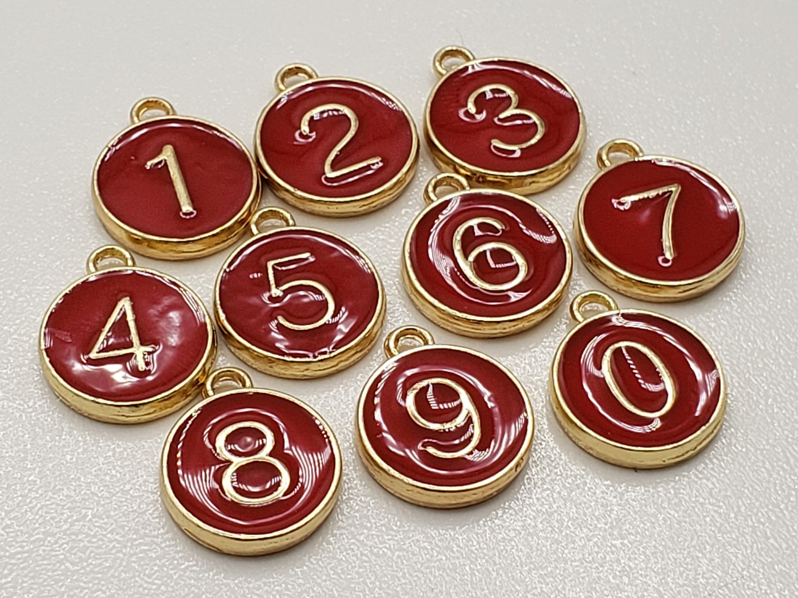 Number Stitch Marker for knitting and crochet 0-9 Enamel | Etsy
