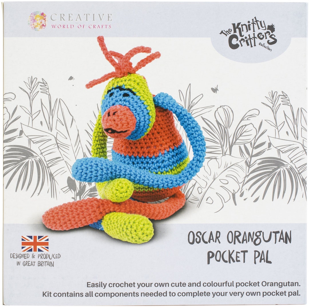 Oscar Orangutan Pocket Pal DIY Crochet Kit the Knitty Critters ...