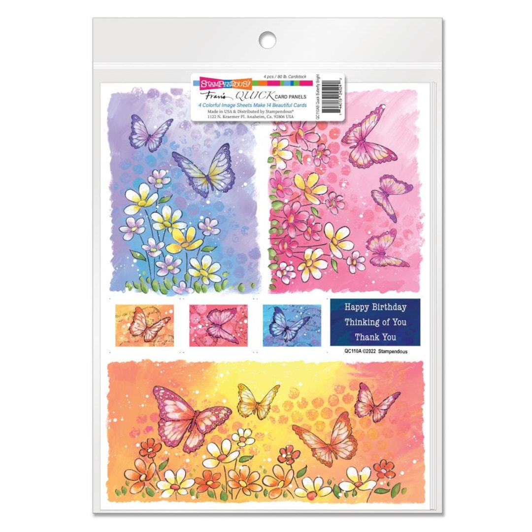 Stampendous Quick Card Panels - Butterfly Bright - Etsy