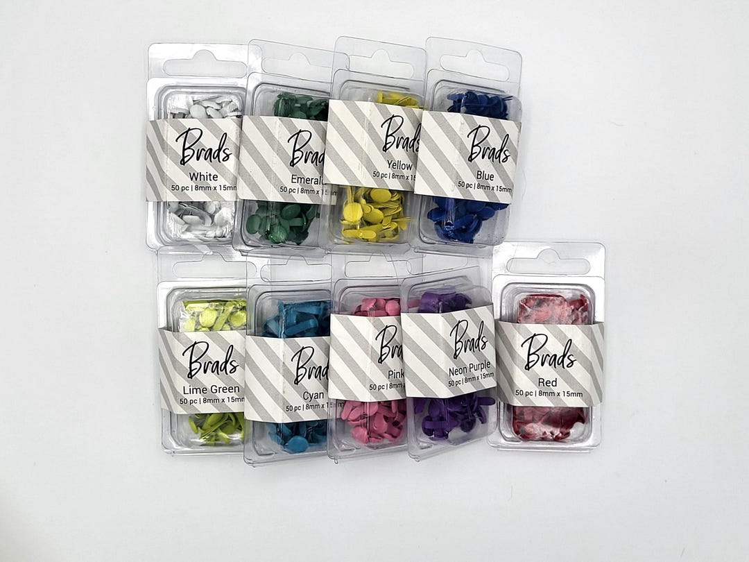 Brad Fasteners, 15mm X 8mm, 50pc Matte Coating, Multiple Colors ...