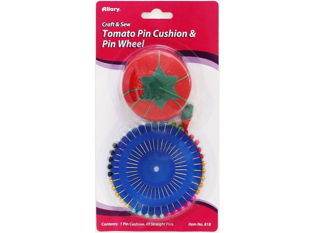 Allary Tomato Pin Cushion and Pin Wheel | Straight Pins for Quilters to ...