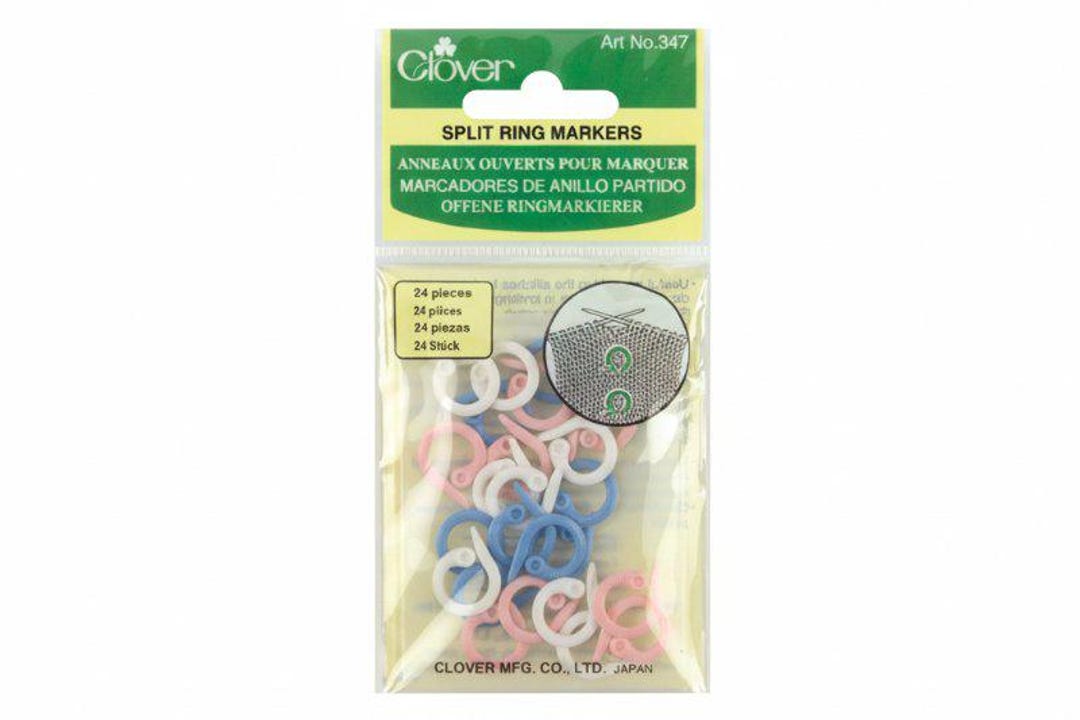 Clover Split Ring Markers - 24pc Open Ring Stitch Markers for Knitting ...