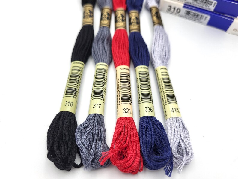 DMC 6-strand Embroidery Cotton Floss Colors 310-415 - Etsy