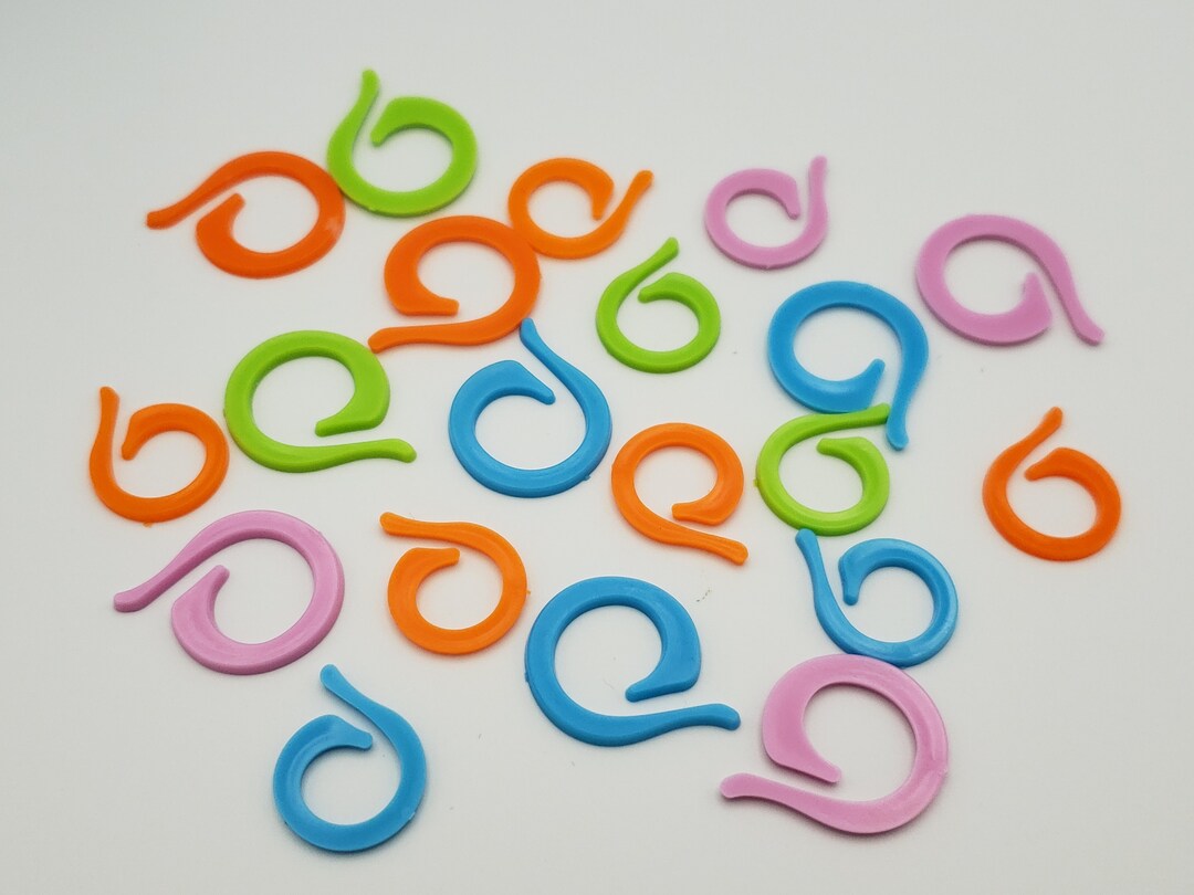 Plastic Open Coil Ring Stitch Markers for Knitting and Crochet, 10 or ...