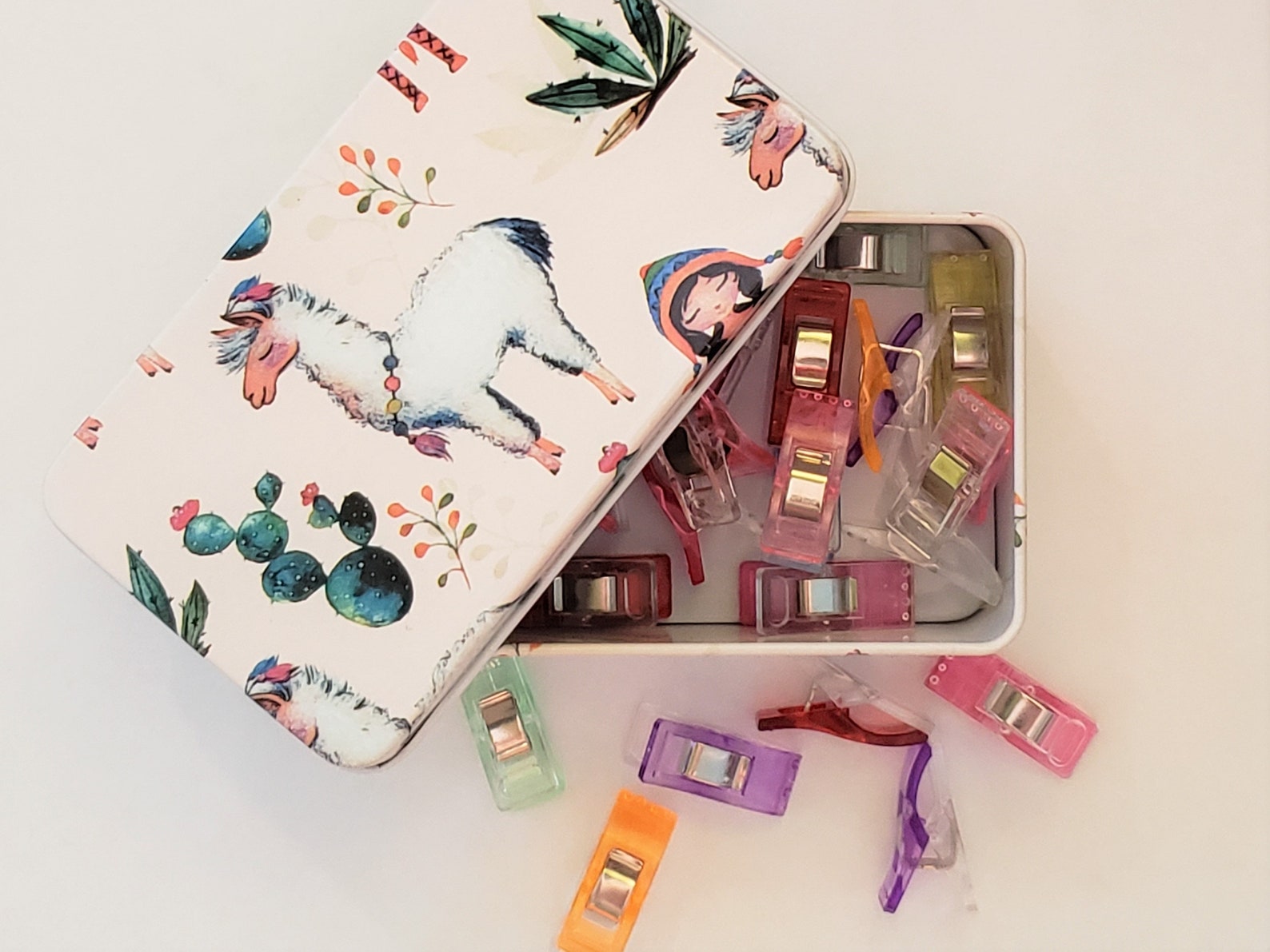 Mini Sewing Clips, 25pc Rainbow Colors, Optional Tin Notions Box ...