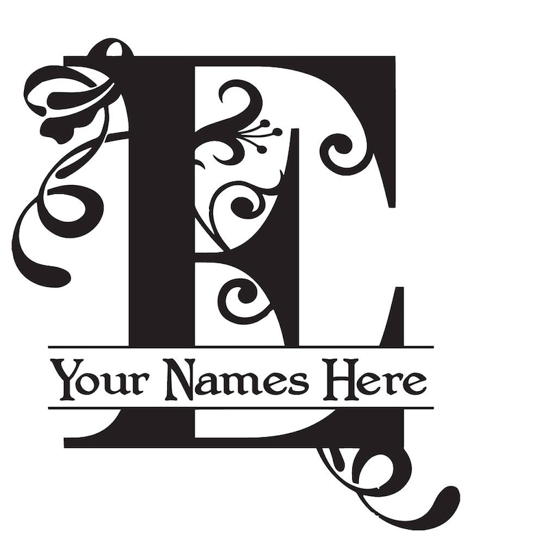 Large Vinyl Monogram Letter E Decal Split Letter Monogram - Etsy