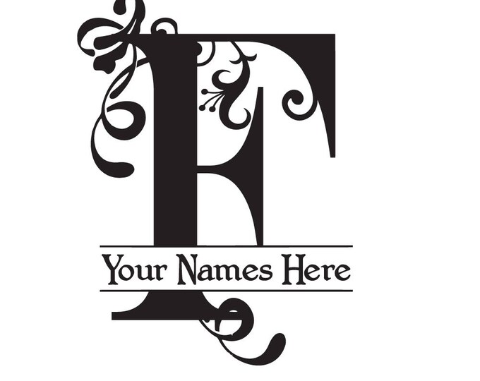 Large Vinyl Monogram Letter F Decal Split Letter Monogram Custom RV ...