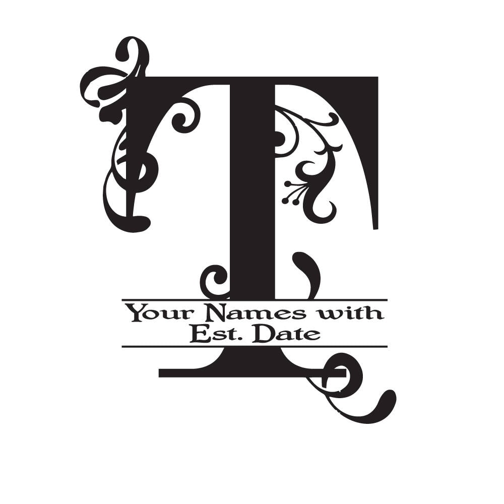 Large Vinyl Monogram Letter T Decal Split Letter Monogram - Etsy