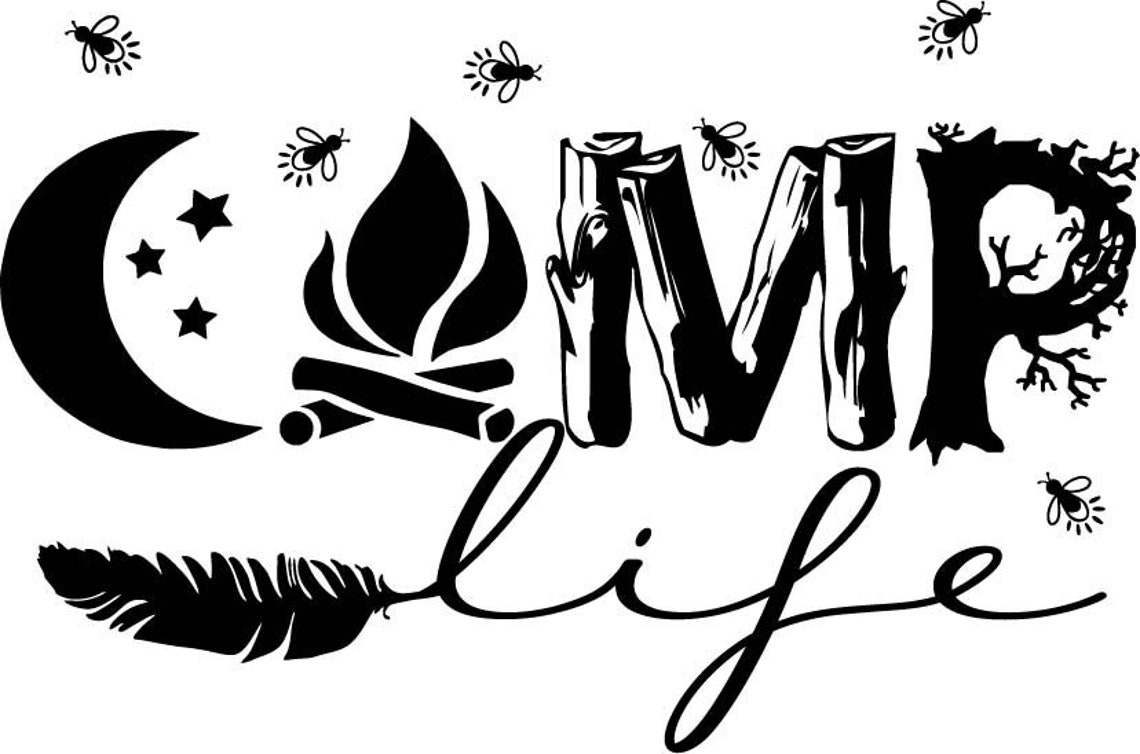 Large Split Monogram camp Life Custom Decal Camper Decal - Etsy