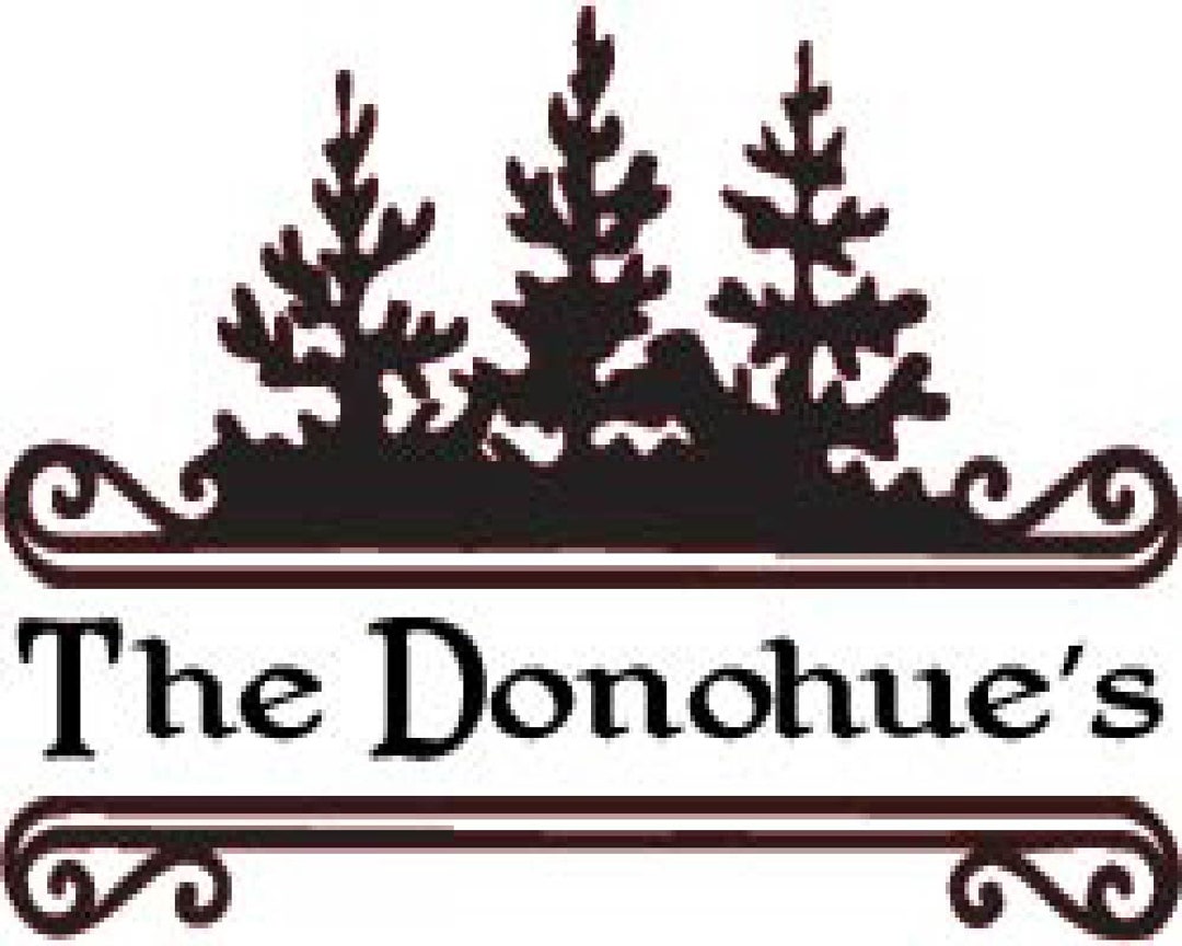 Large Vinyl Monogram Pine Tree Decal Split Pine Family - Etsy