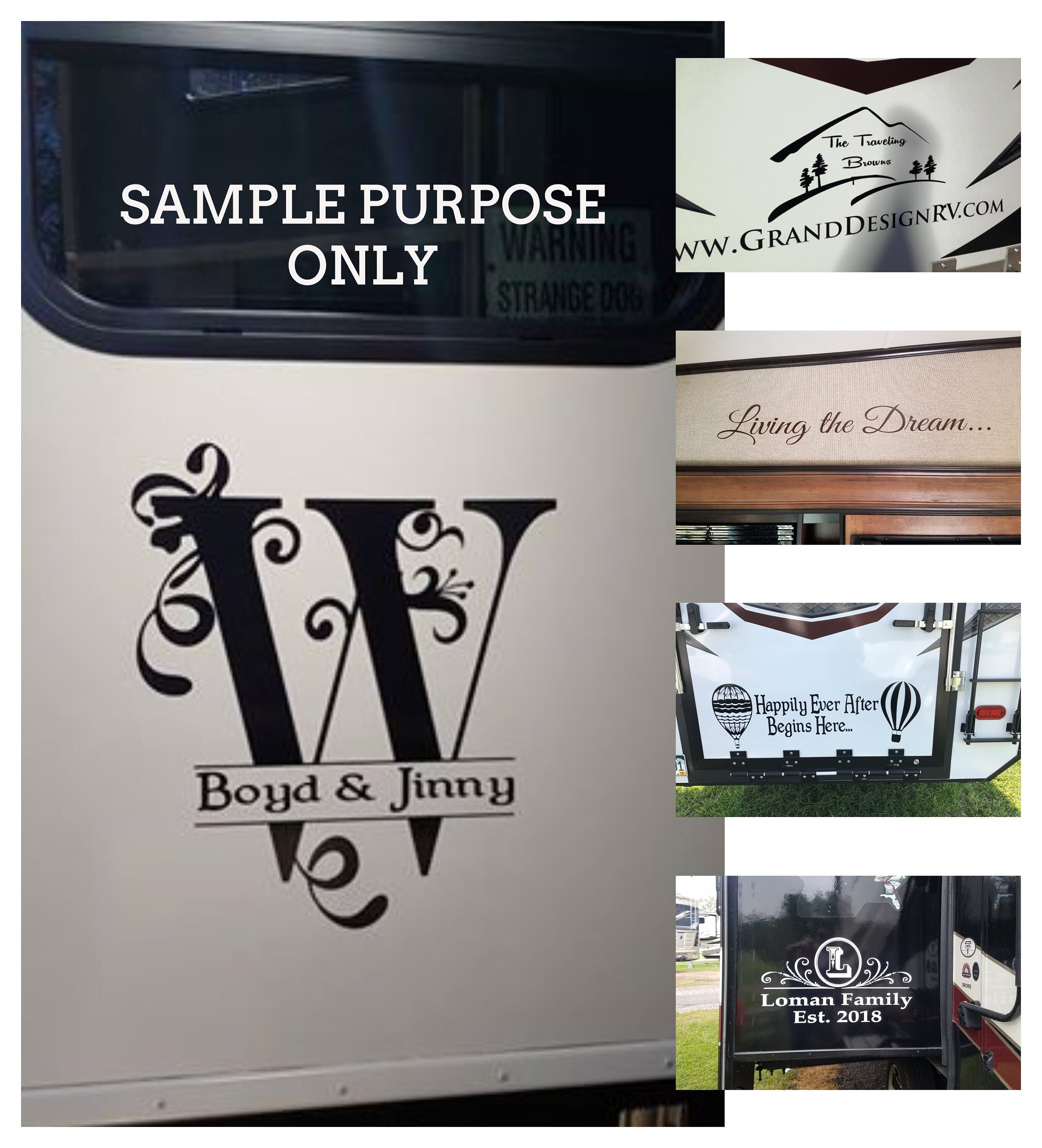 Large Vinyl Monogram Letter E Decal Split Letter Monogram | Etsy