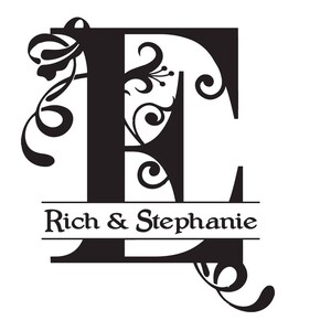 Large Vinyl Monogram Letter E Decal Split Letter Monogram Custom RV ...
