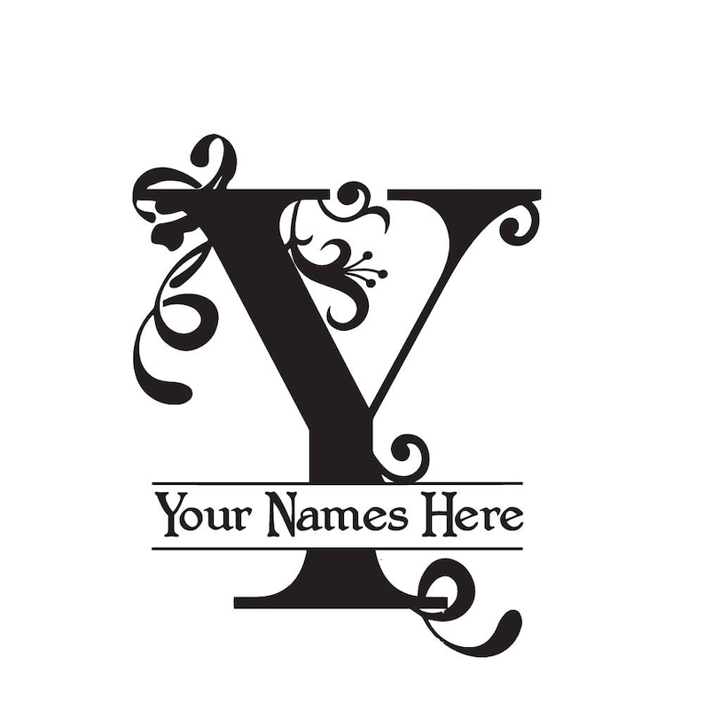 Large Vinyl Monogram Letter Y Decal Split Letter Monogram - Etsy