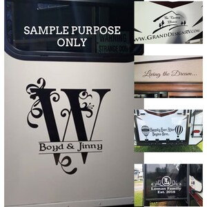 Large Split Monogram camp Life Custom Decal Camper Decal RV Vinyl Decal ...