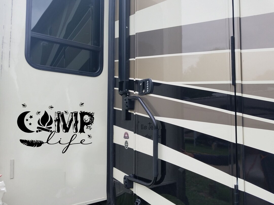 Large Split Monogram camp Life Custom Decal Camper Decal RV Vinyl Decal ...