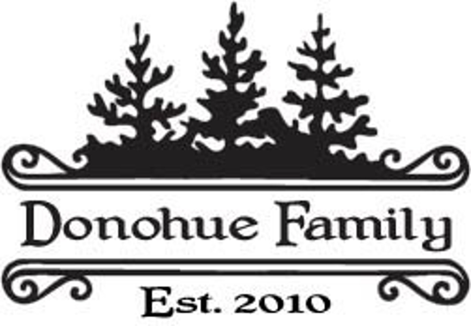 Large Vinyl Monogram Pine Tree Decal Split Pine Family - Etsy