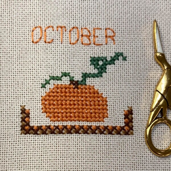 October Cross Stitch - Etsy