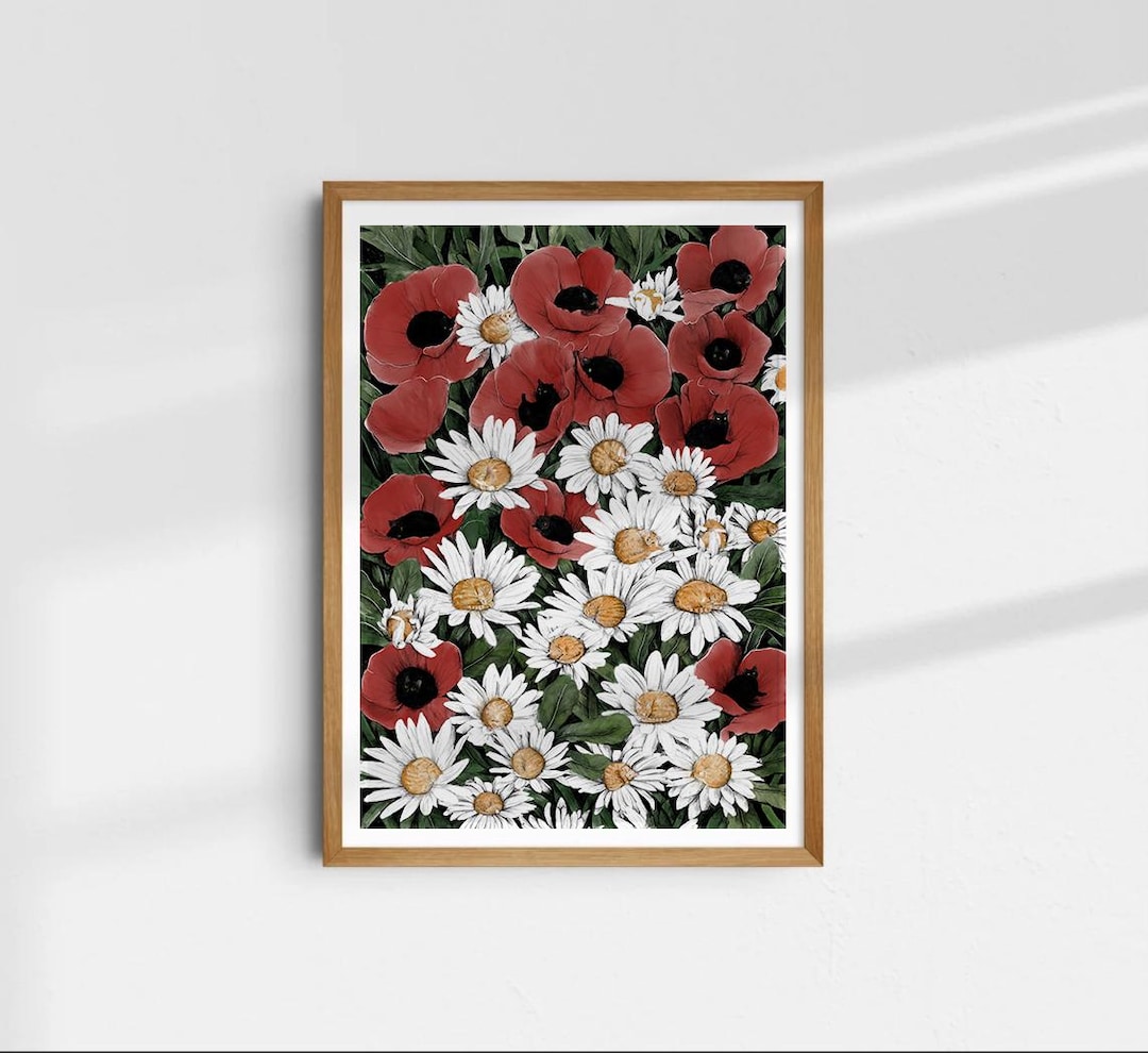 Daisy and Poppy Cats Combined Together, Daisy Print, Poppy Print, Black ...