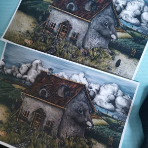 Mouse House Print | Mouse Illustration | Playful Animal Illustration ...