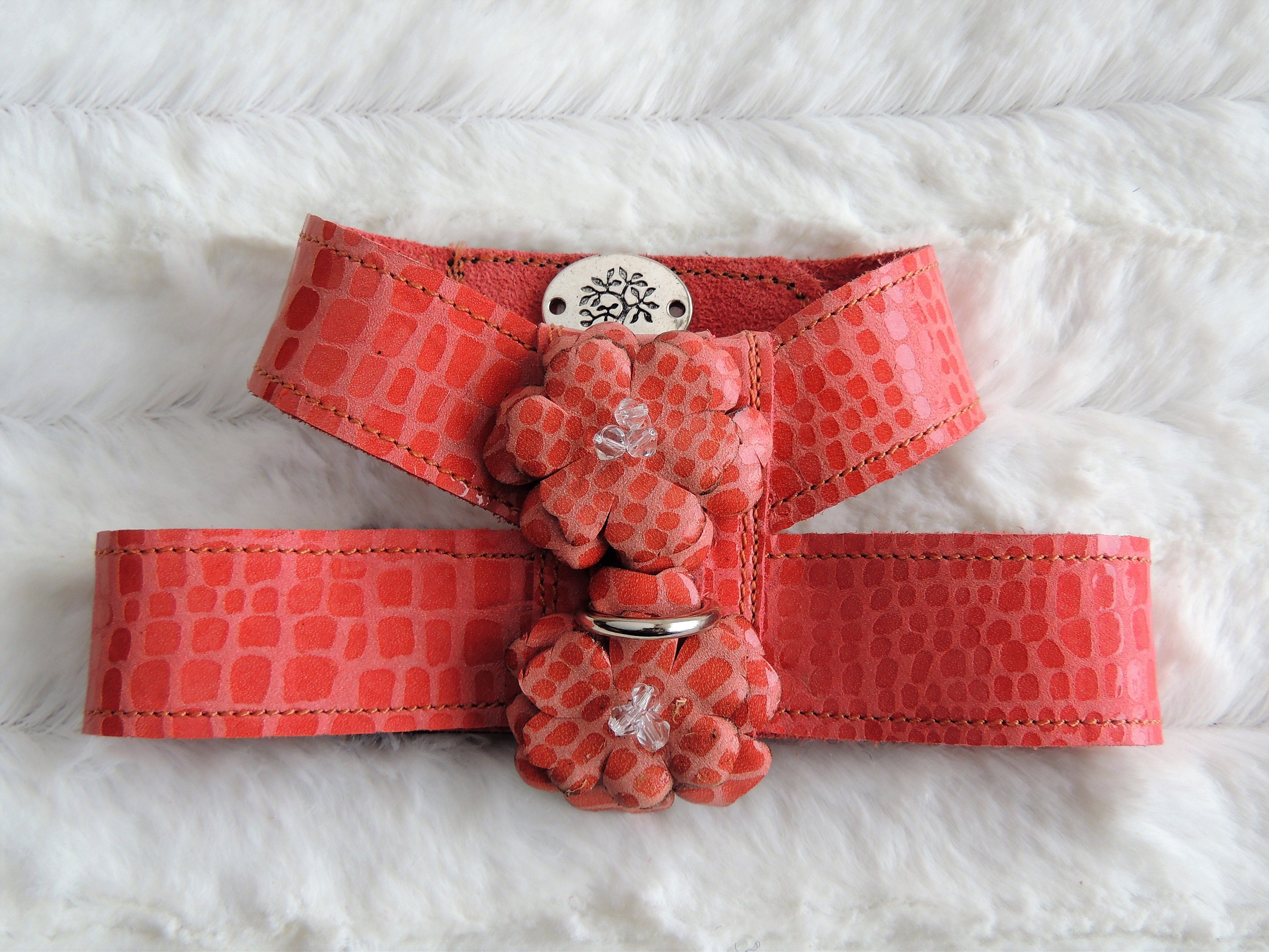 Small Dog Harness Leather Dog Harness Pink Dog Harness - Etsy