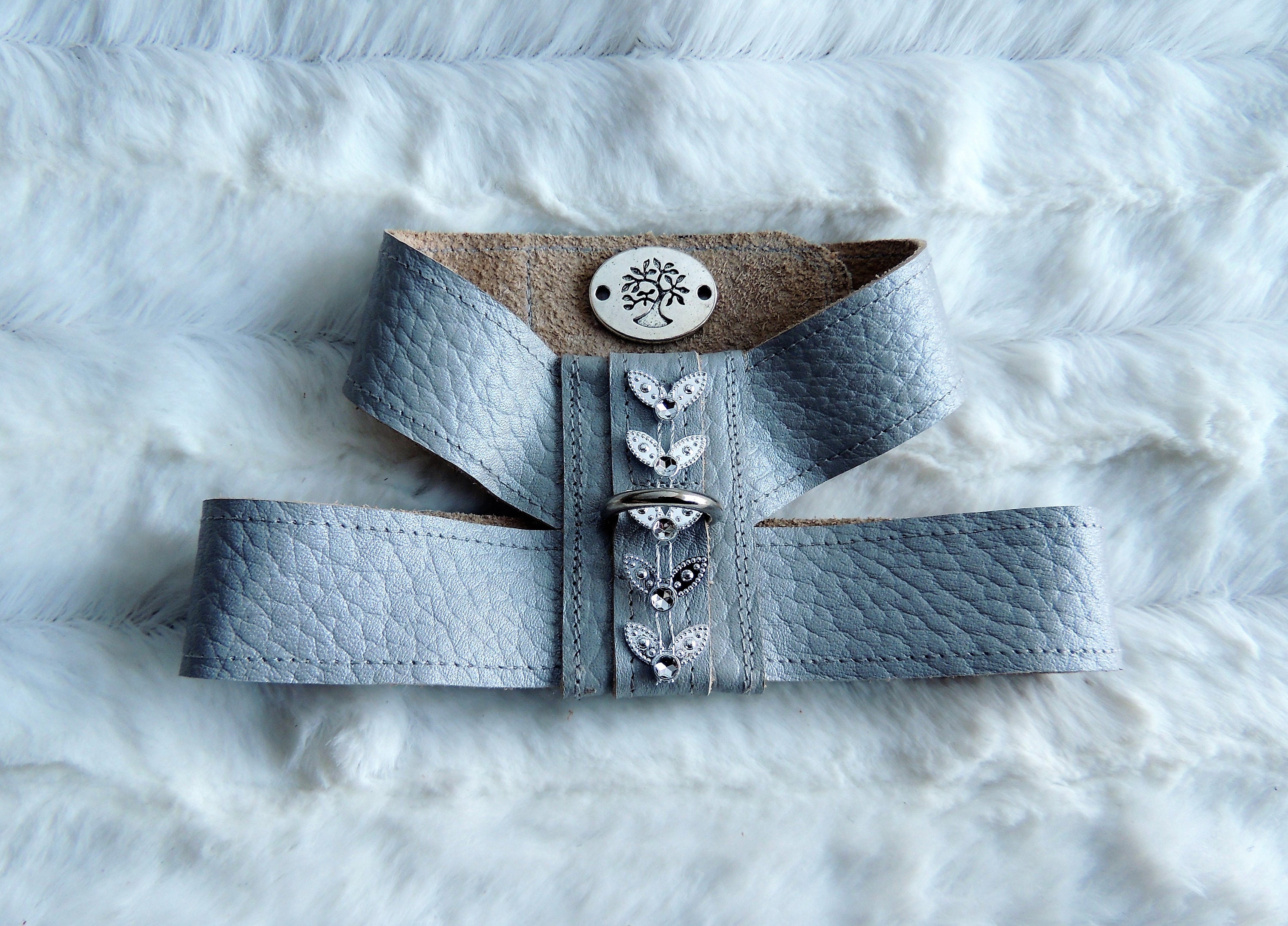 Small Dog Harness Leather Dog Harness Gray Dog Harness - Etsy