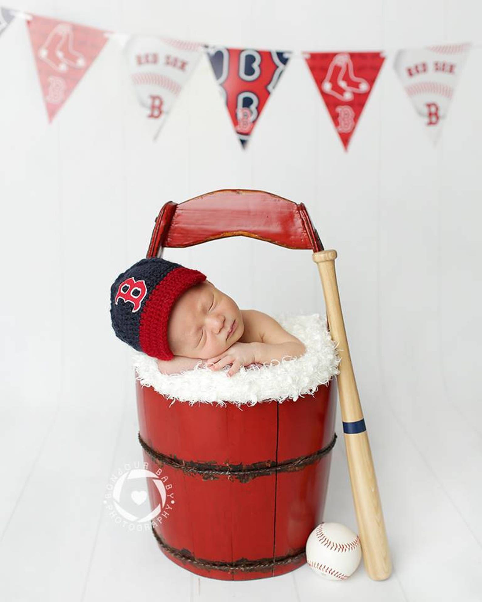 Newborn Baby BOSTON RED SOX Baseball Cap Hat Custom Made | Etsy