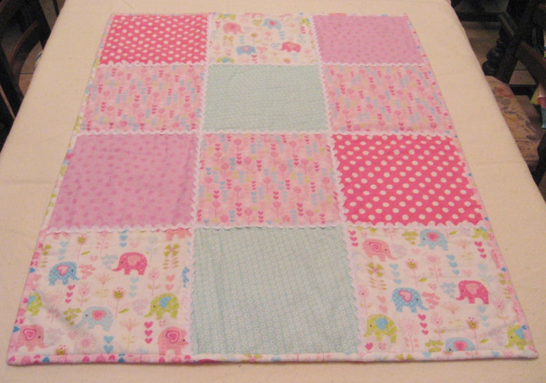 NEW HOMEMADE BABY Quilt 100% Cotton Flannel/rick Rack Detail - Etsy