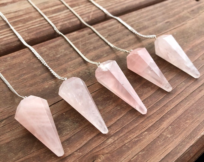 Rose Quartz Pendulum || Rose Quartz Crystal Pendulum || Crystal ...