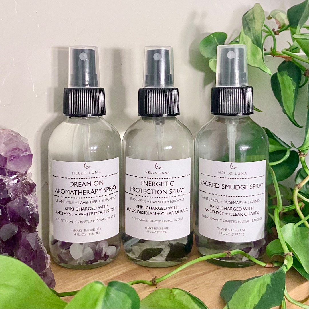 Large Crystal Infused Spray Bundle | Smudge Spray | Energetic ...