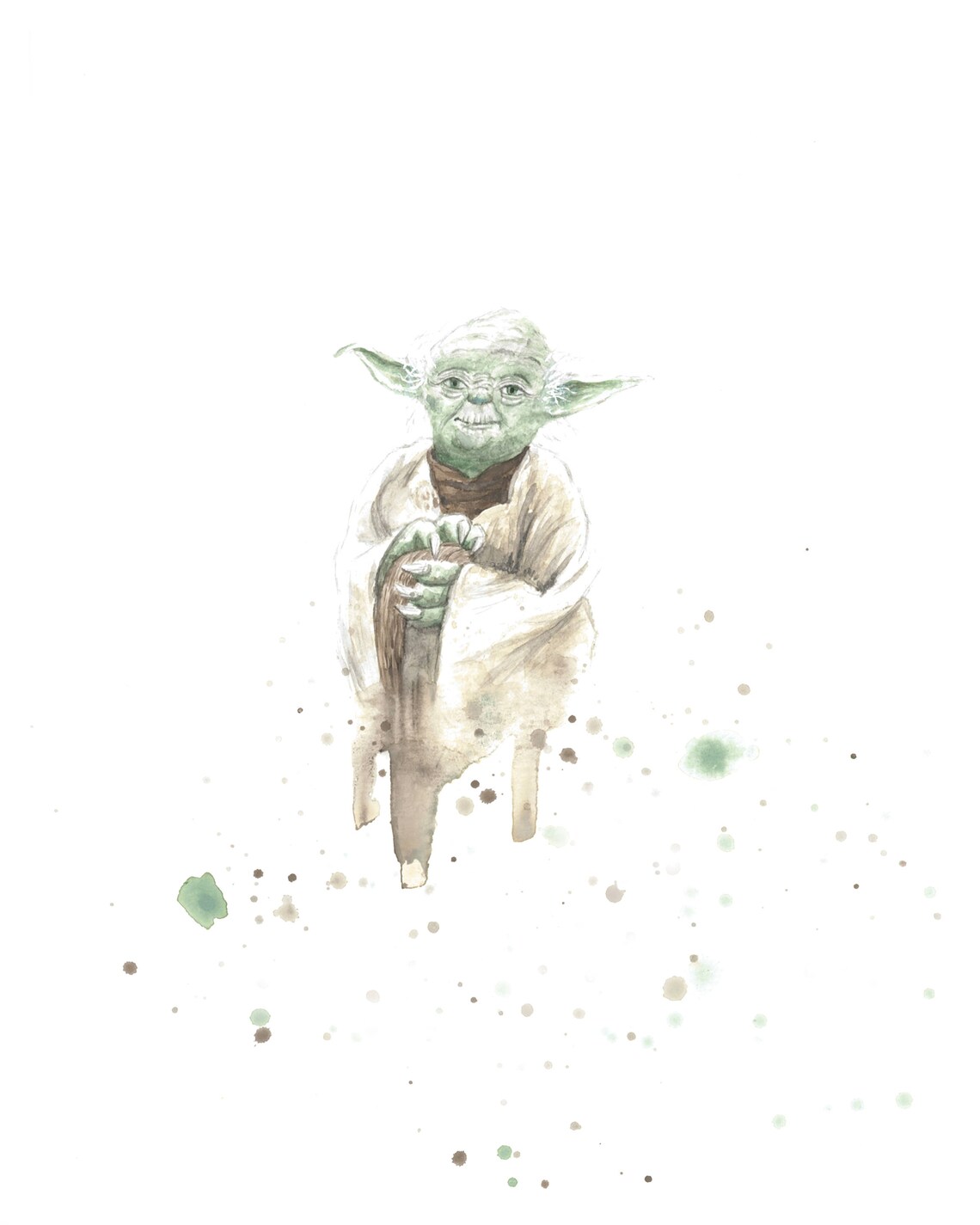 Yoda Watercolor Art Print- 8x10 | Star Wars, Painting - Etsy