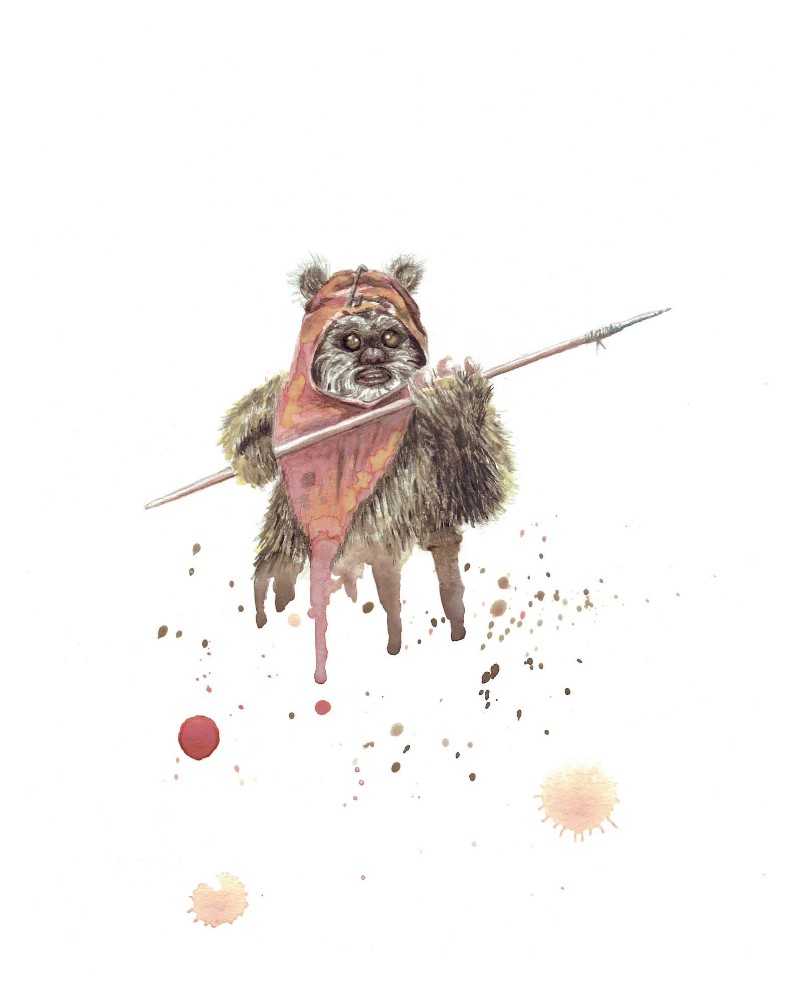 Wicket the Ewok Watercolor Art Print 8x10 Star Wars Return - Etsy