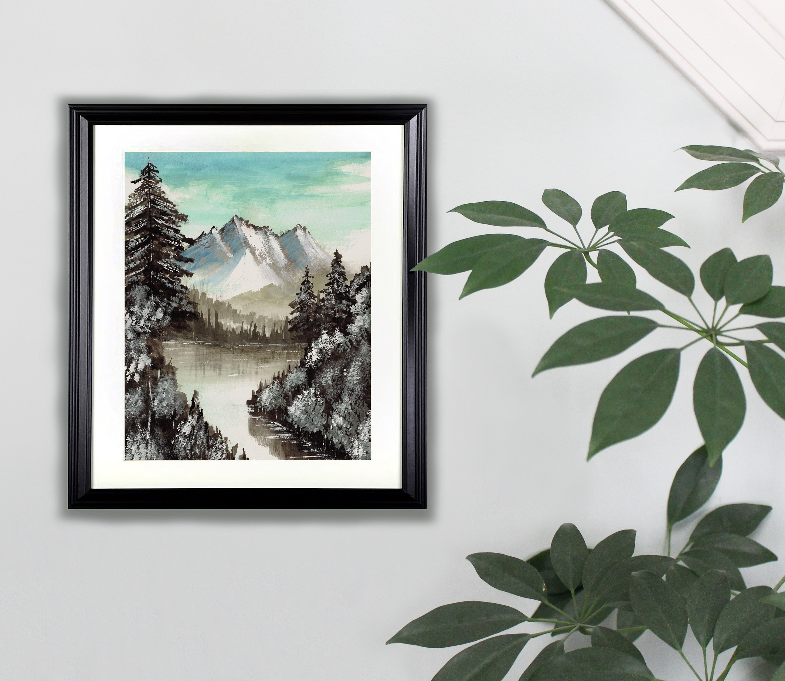 Mountains in Snow Watercolor Art Print- 8x10 | Nature, Painting - Etsy