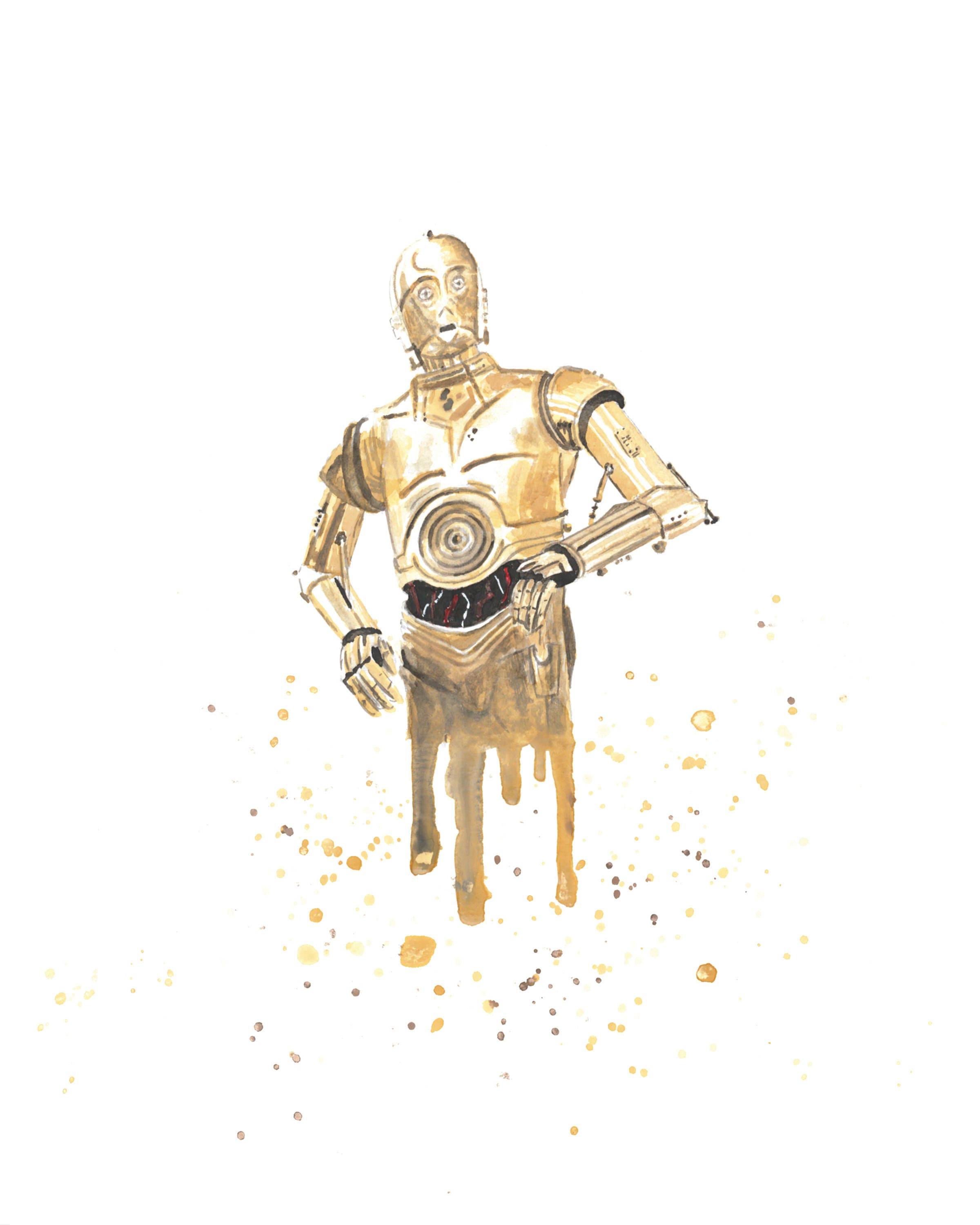 C-3PO Watercolor Art Print 8x10 Star Wars Painting - Etsy UK