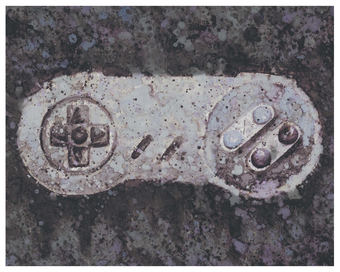 Super Nintendo Controller Watercolor Art Print 8x10 Video - Etsy