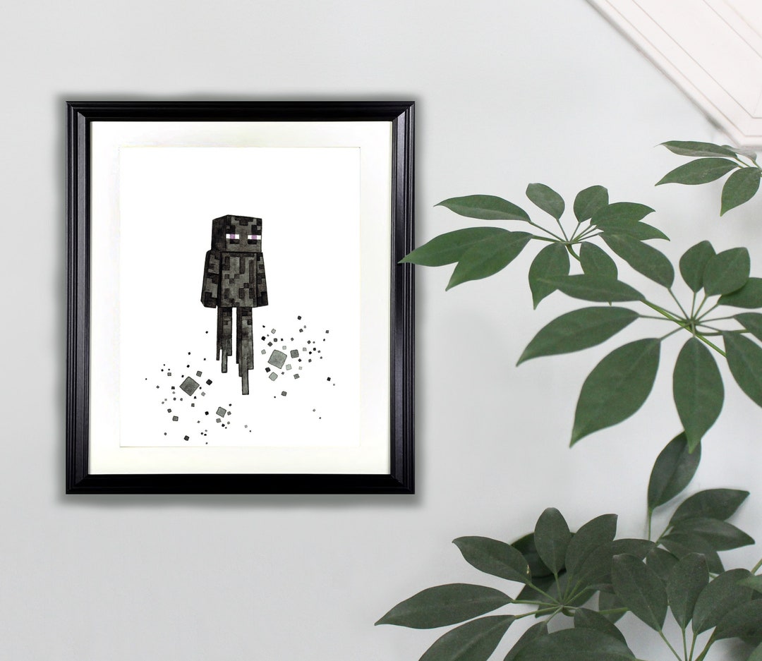 Enderman Watercolor Art Print- 8x10 | Minecraft, Video Games, Painting ...