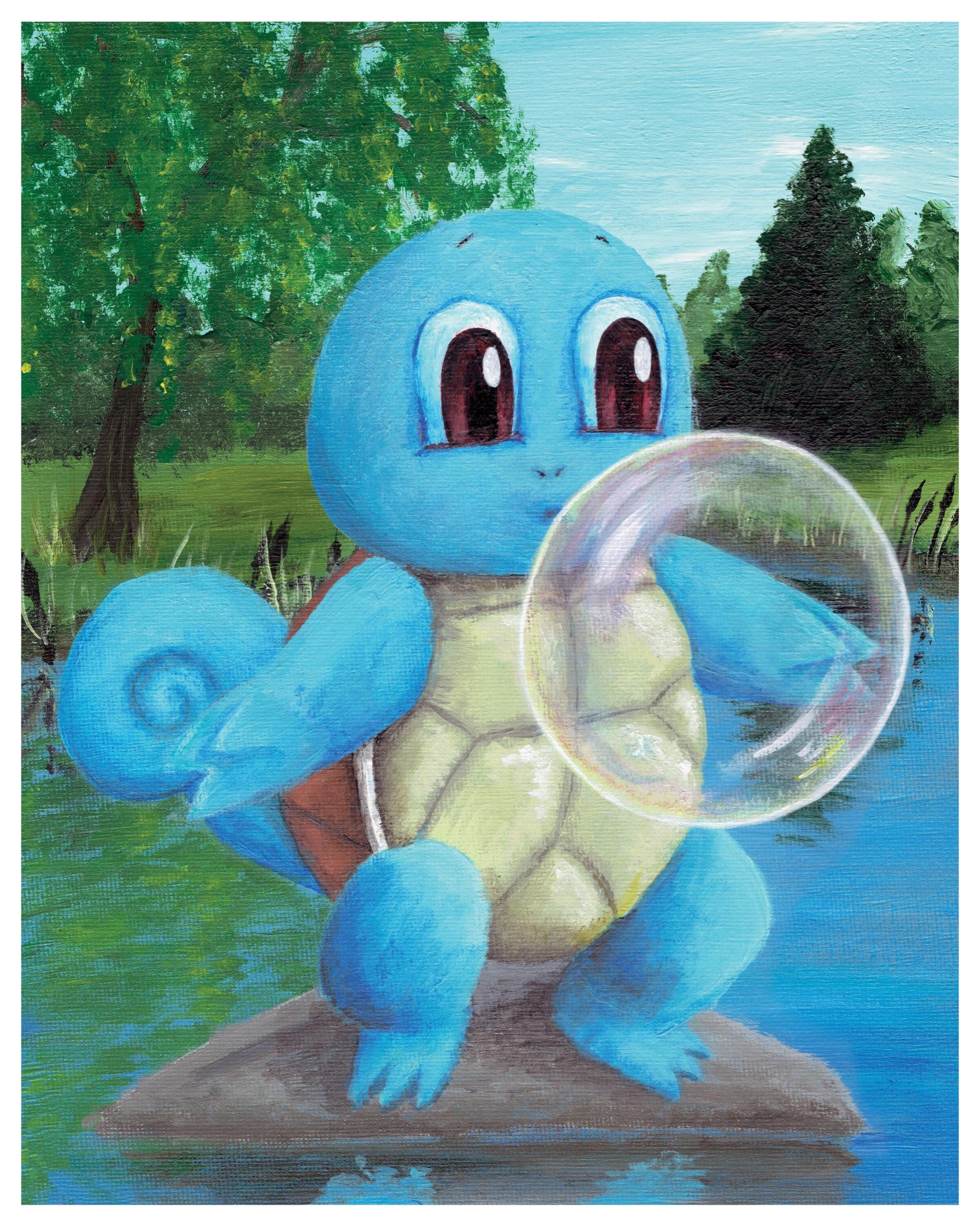 Squirtle Acrylic Art Print 8x10 Pokemon Nintendo Painting - Etsy UK