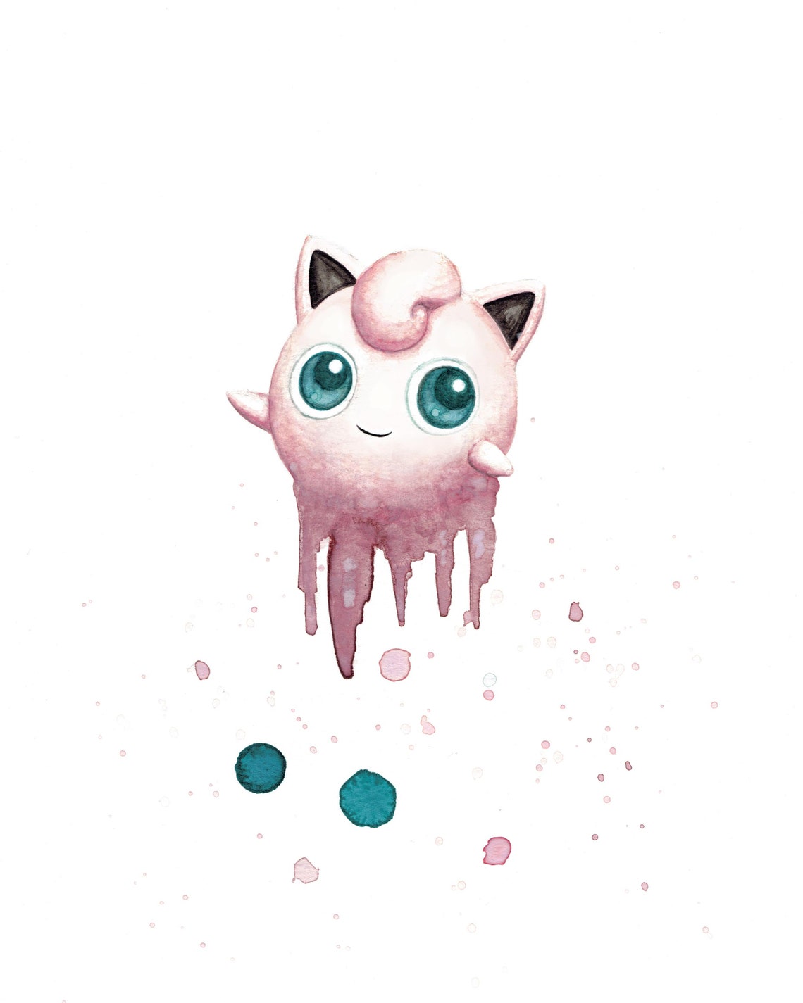 Jigglypuff Watercolor Art Print- 8x10 | Pokemon, Nintendo, Super Smash ...