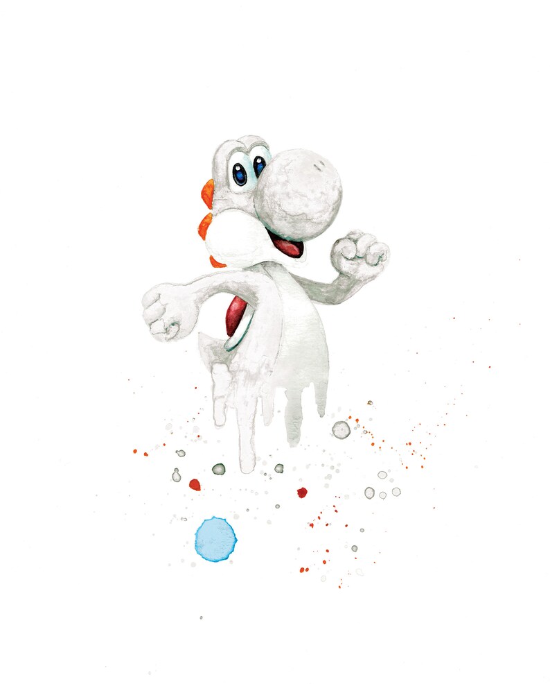 Yoshi Watercolor Art Print- 8x10 | Super Mario, Super Smash Bros ...
