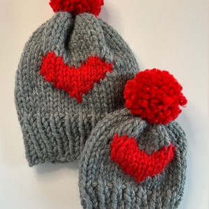 Knitting Pattern, Heart Beanie Pattern, Knit Hat Pattern, Knit Pattern ...