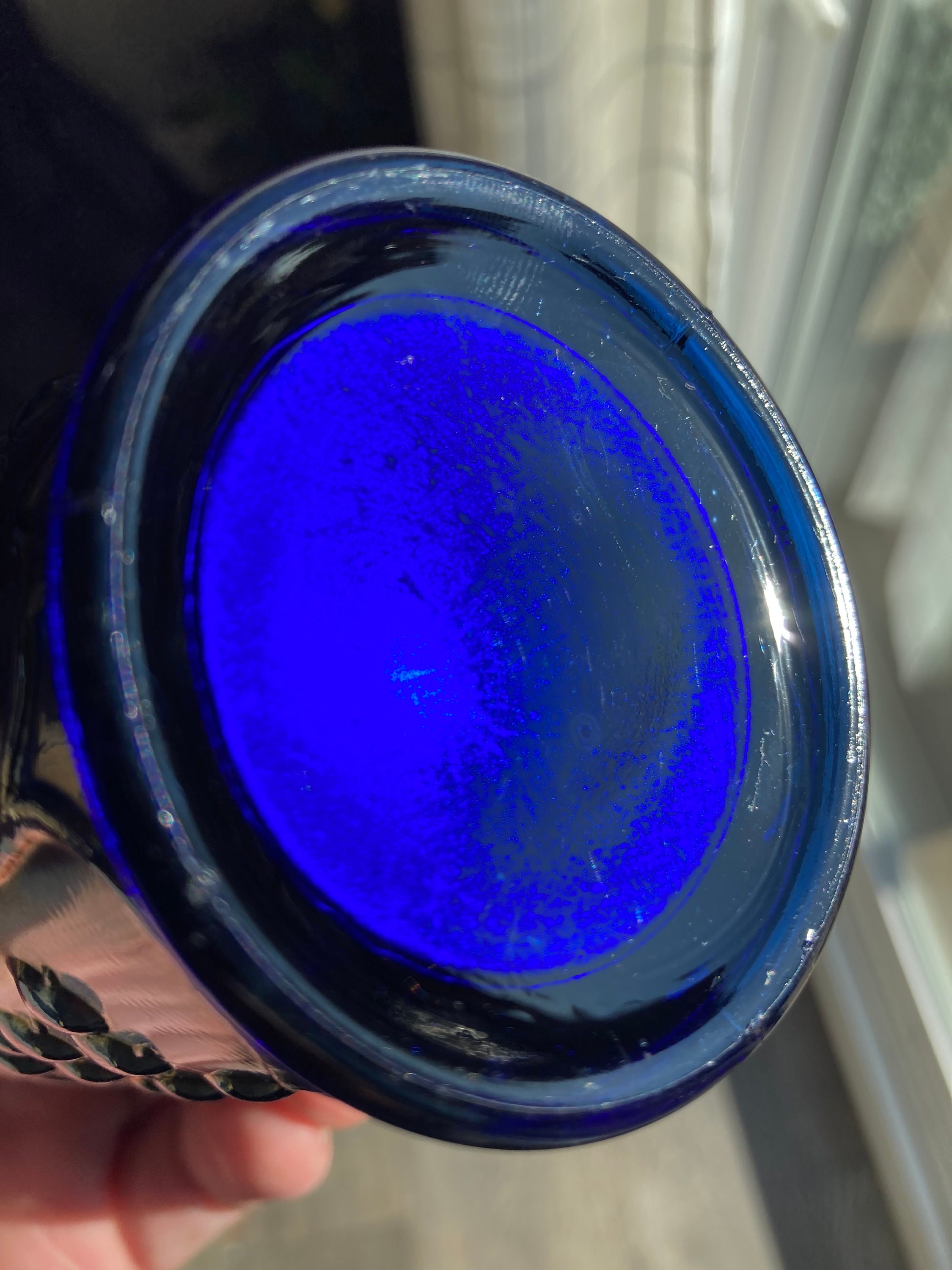 Antique Fenton Blueberry Pattern Blue Carnival Glass Tumbler- Circa ...