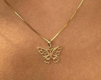 Gold Butterfly Necklace - Etsy