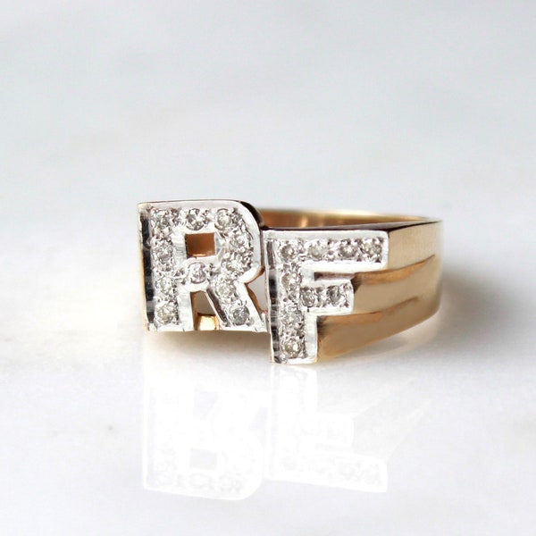 Mens Initial Ring - Etsy