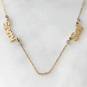Two Name Diamond Necklace - Etsy